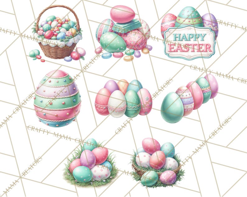 52 PNG, Easter Egg Hunt Clipart, Easter Bunny, Eggs, Candy, Signs ...