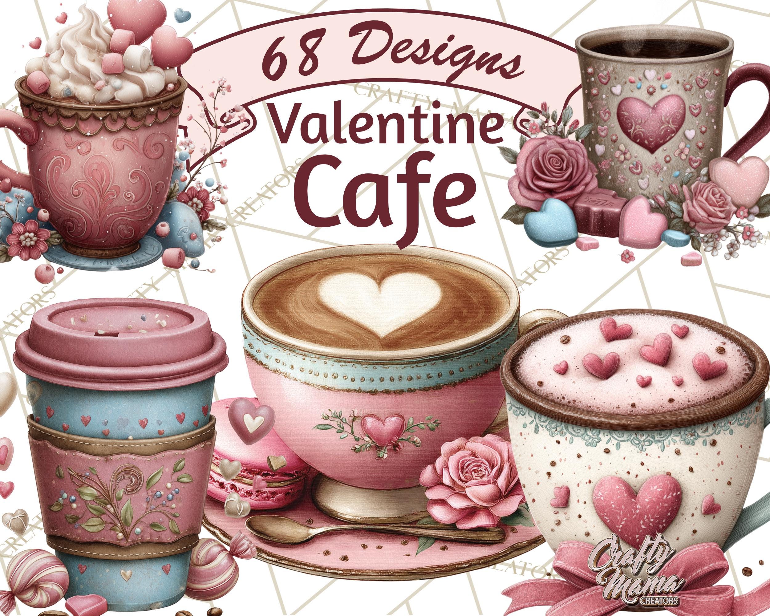 68 Png, Cozy Valentine Café Clipart, PNG Coffee Mug Clip Art, Cocoa Cup ...