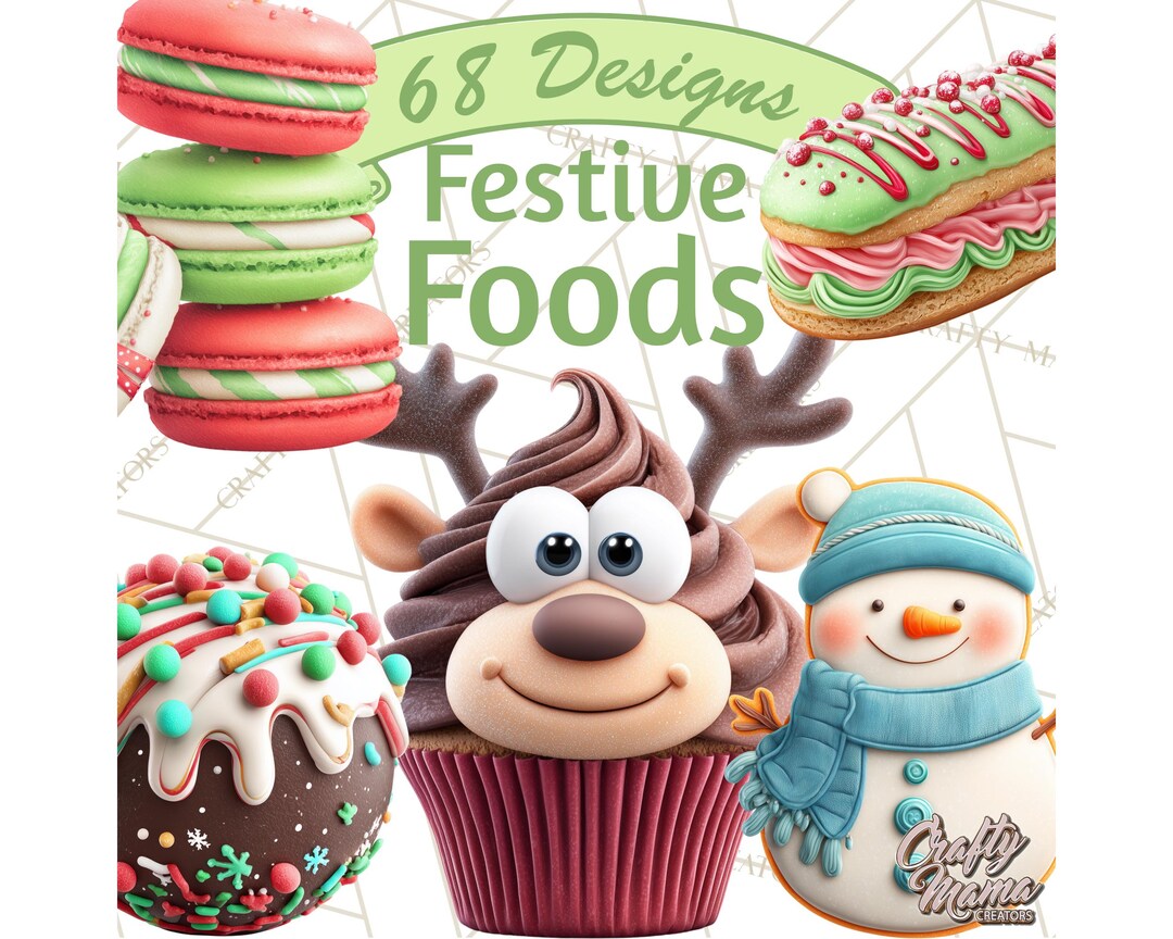 68 Png, Christmas Treats Clipart, Holiday Cookies Cupcakes Cocoa PNG ...