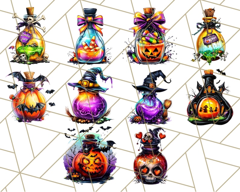 76 Png, Halloween Potion Bottle Clipart PNG, Spooky Potions, Creepy ...