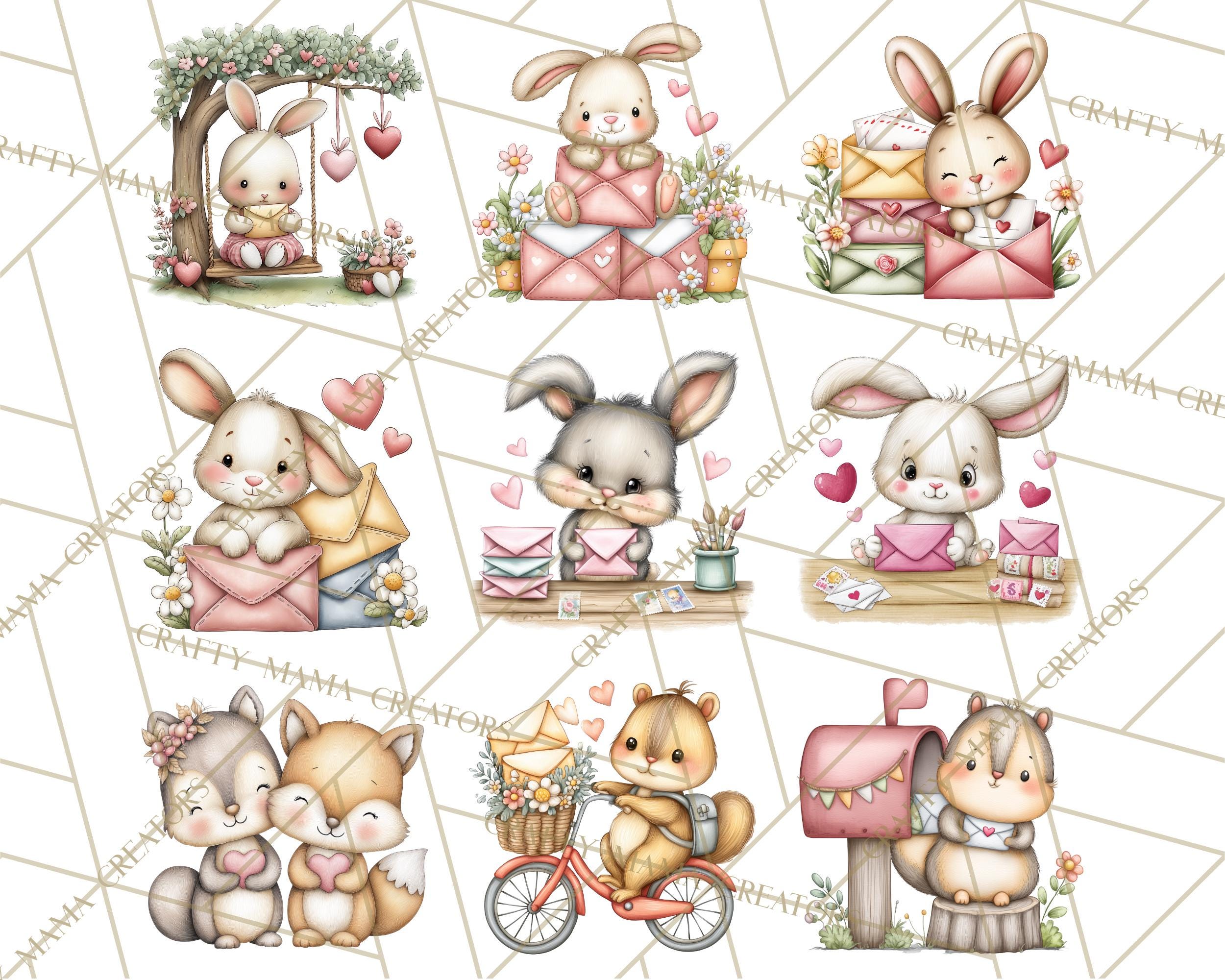 72 Png, Woodland Critter Valentine Clipart, Forest Animal Post Office ...