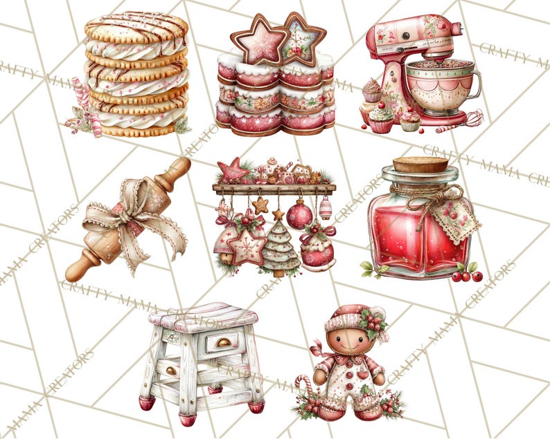 60 Png, Christmas Baking Clipart PNG, Holiday Cookie Clip Art ...