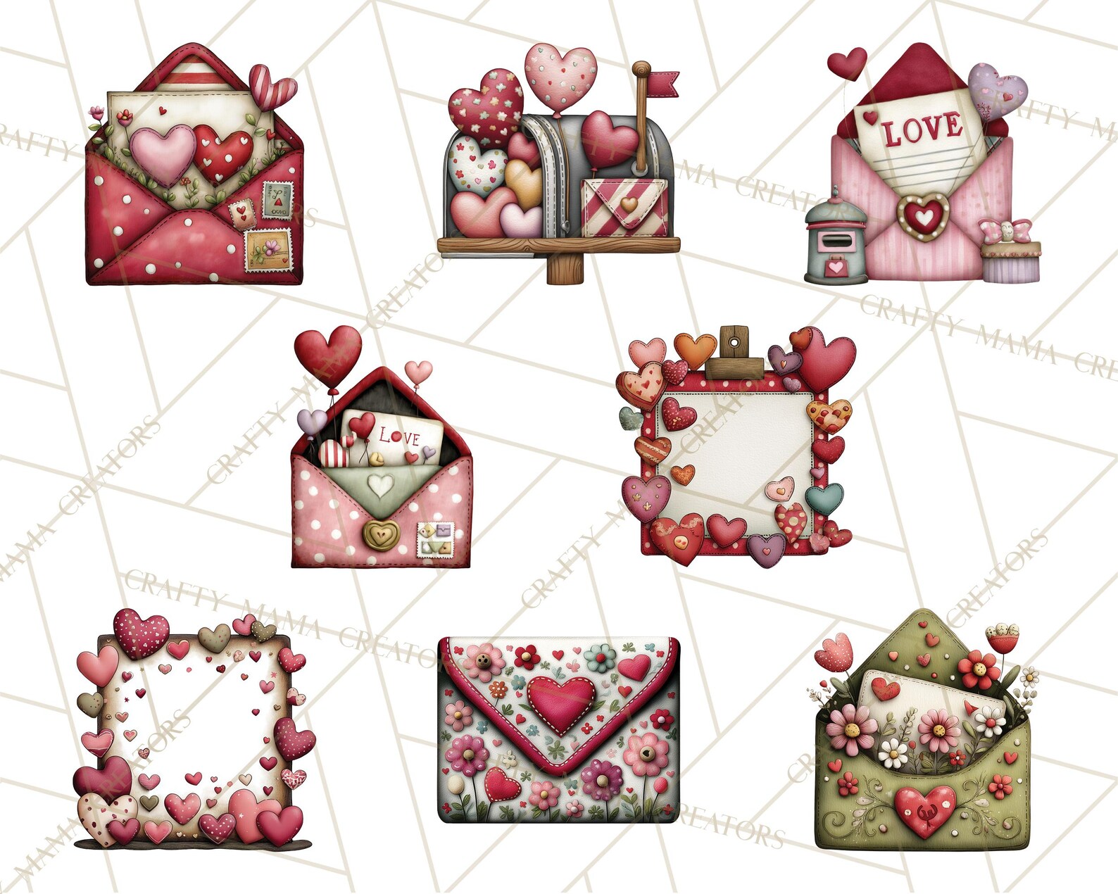 72 Png Romantic Valentine Letters Clip Art, Cards, Envelopes, Mailboxes ...
