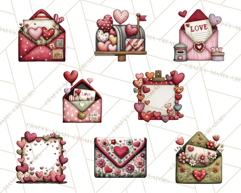 72 Png Romantic Valentine Letters Clip Art, Cards, Envelopes, Mailboxes ...