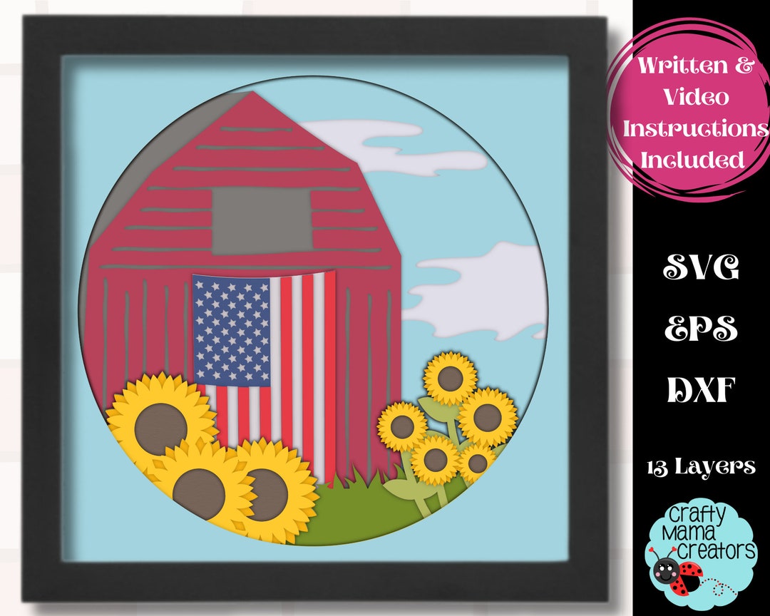3D Sunflower Shadow Box Svg Sunflower Shadowbox Svg American - Etsy