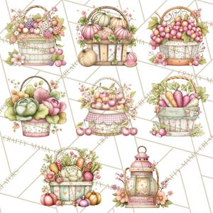 60 Png, Spring Market Icons Clipart, Rustic Produce and Farm Stand Clip ...