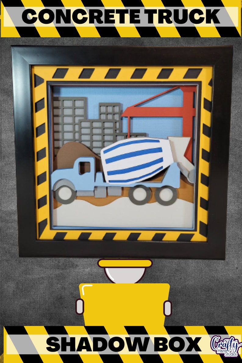Truck Shadow Box Svg Construction Svg Shadow Box Cement - Etsy