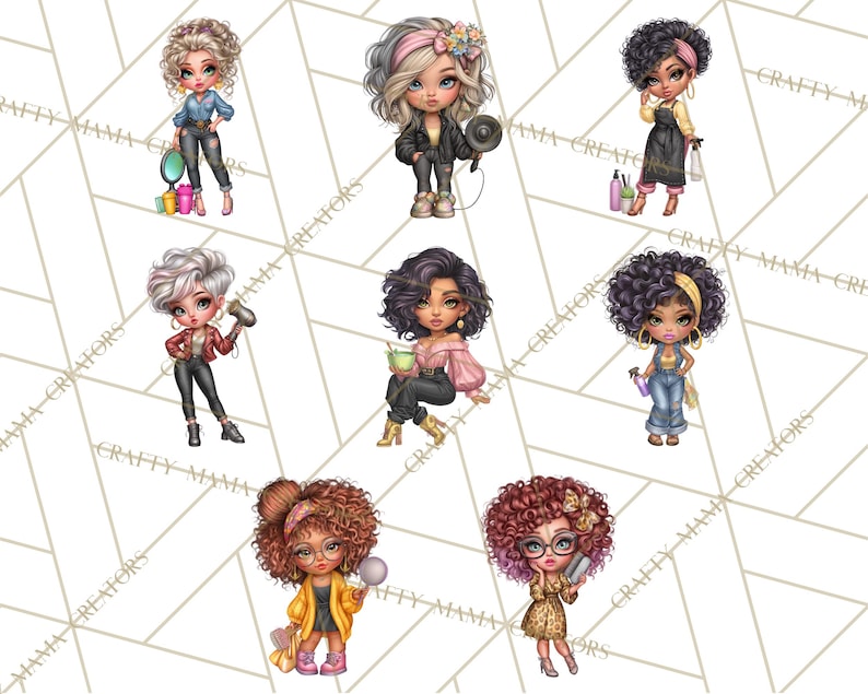 52 Png, Hairstylist Clipart PNG, Fashionable Hair Stylist Characters ...
