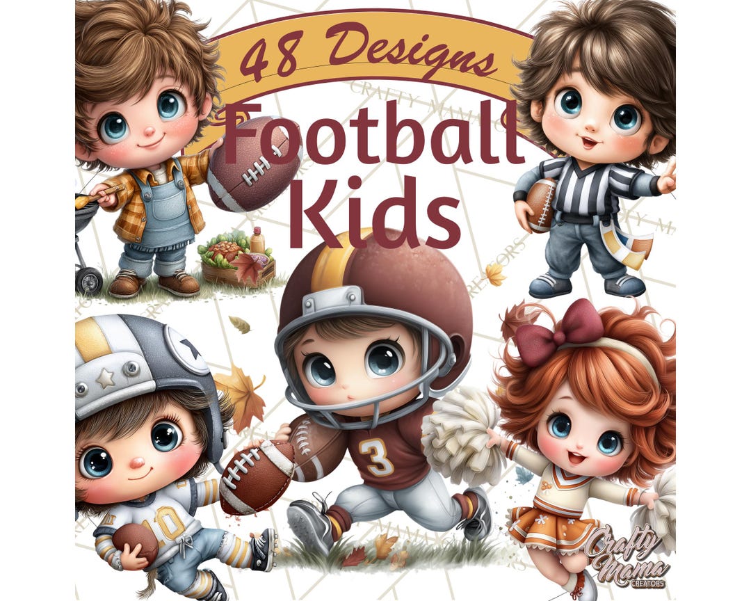 48 Png, Football Kids Clipart PNG, Fall Football Game Day Kids ...