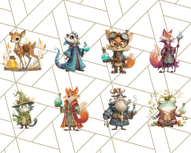Forest Alchemist Animals Clipart, Woodland Potion Makers PNG, Cute ...