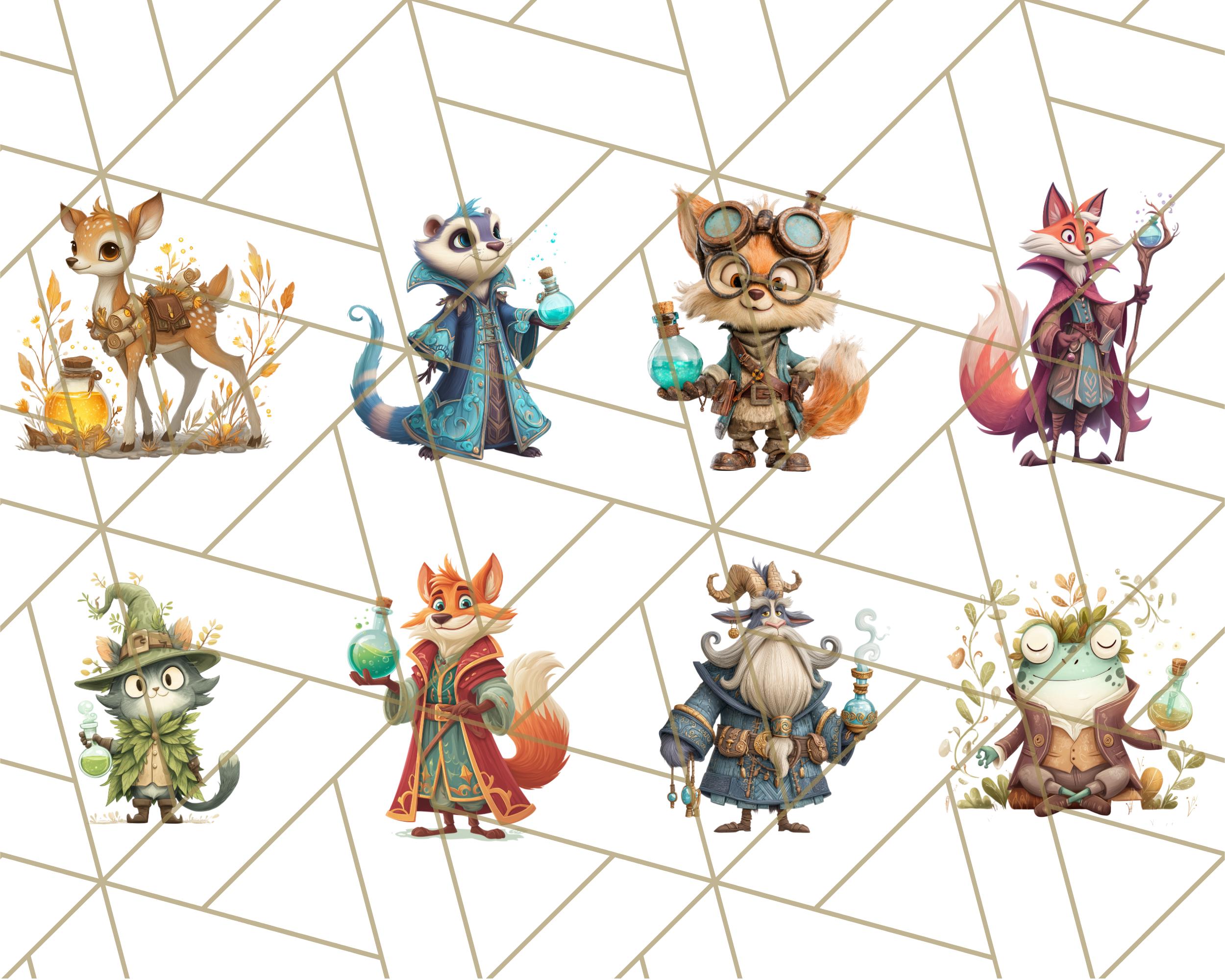 Forest Alchemist Animals Clipart, Woodland Potion Makers PNG, Cute ...