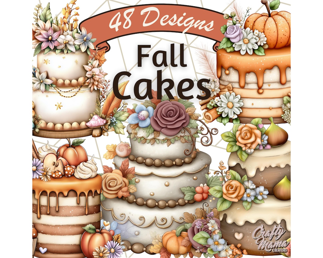 48 Png, Fall Cake Clipart PNG, Autumn Clip Art Illustrations, Stacked ...