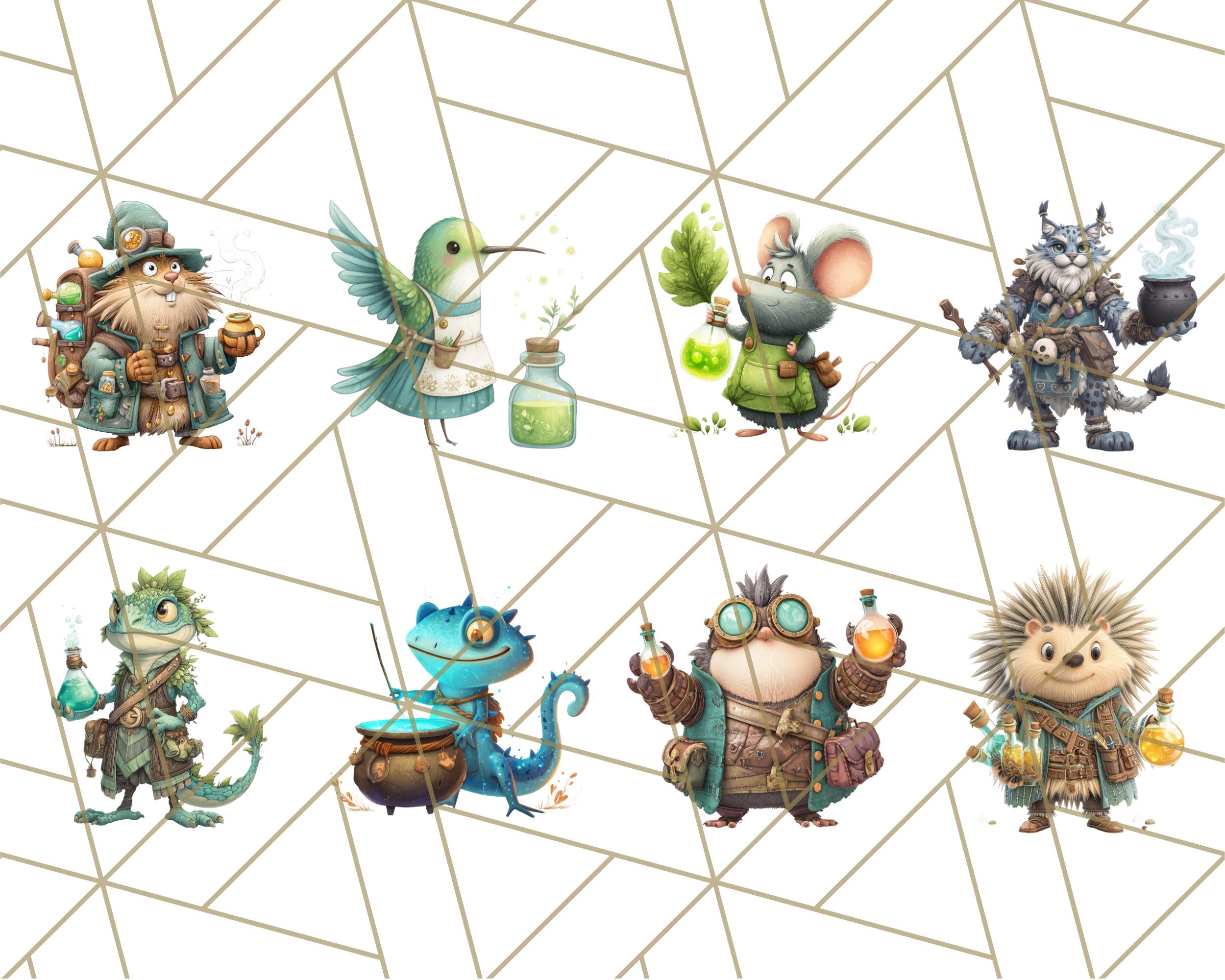 Forest Alchemist Animals Clipart, Woodland Potion Makers PNG, Cute ...