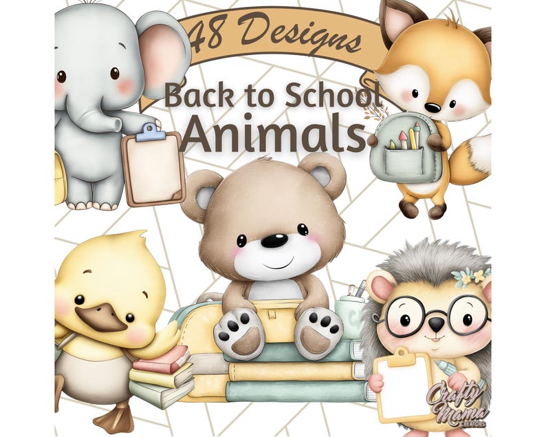Back to School Animals Clipart PNG, Cute School Animal Clip Art ...