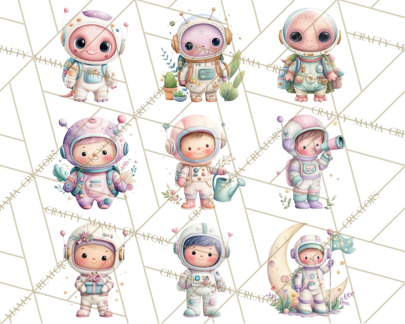72 Png, Cute Space Explorers Clipart, Astronauts Aliens Planets Clip ...