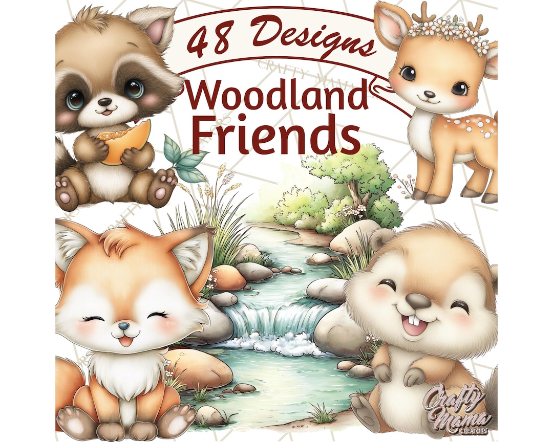 48 Png, Woodland Animals PNG Clipart, Cute Forest Friends Clip Art ...