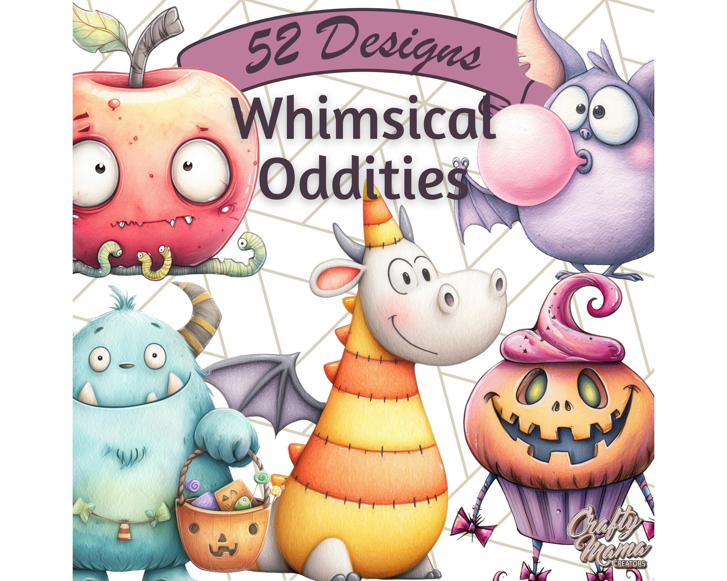 52 Png, Whimsical Halloween Clipart, Cute Spooky Candy Pngs, Quirky ...
