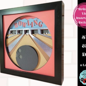3D Bowling Shadow Box Svg, Bowling Svg Shadowbox, Bowling Alley Svg 3D ...