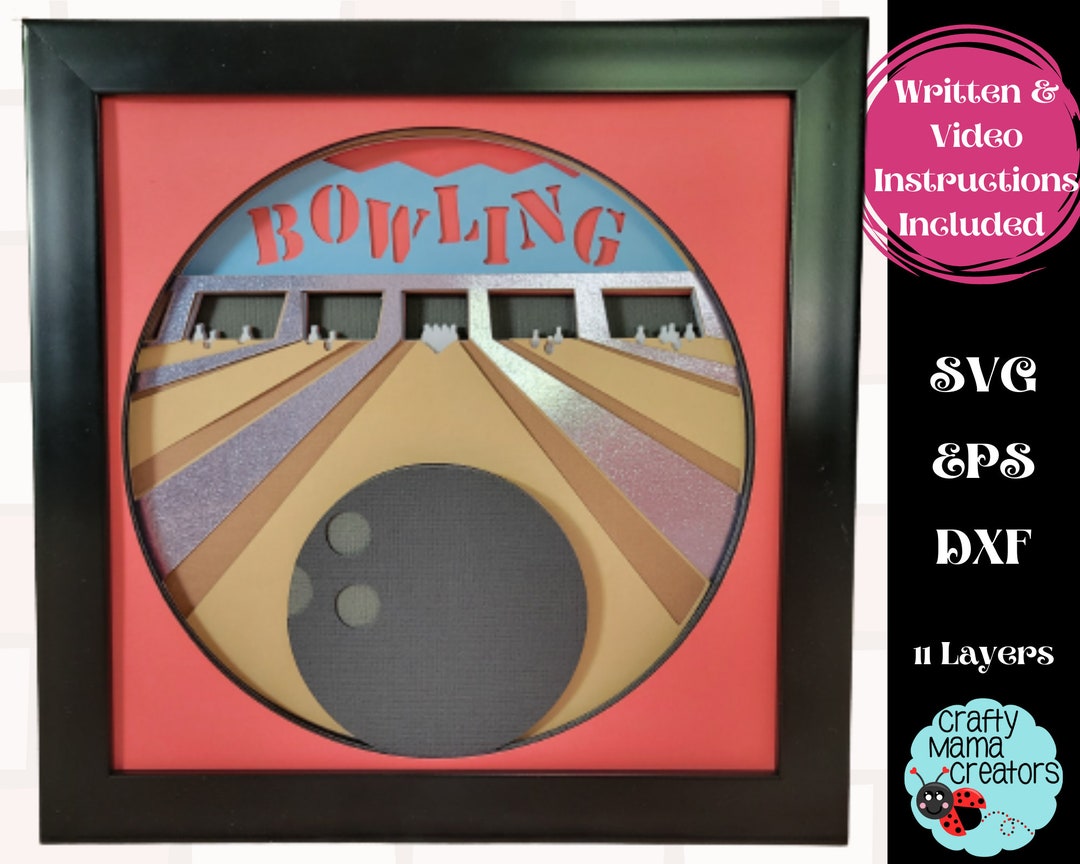 3D Bowling Shadow Box Svg Bowling Svg Shadowbox Bowling - Etsy