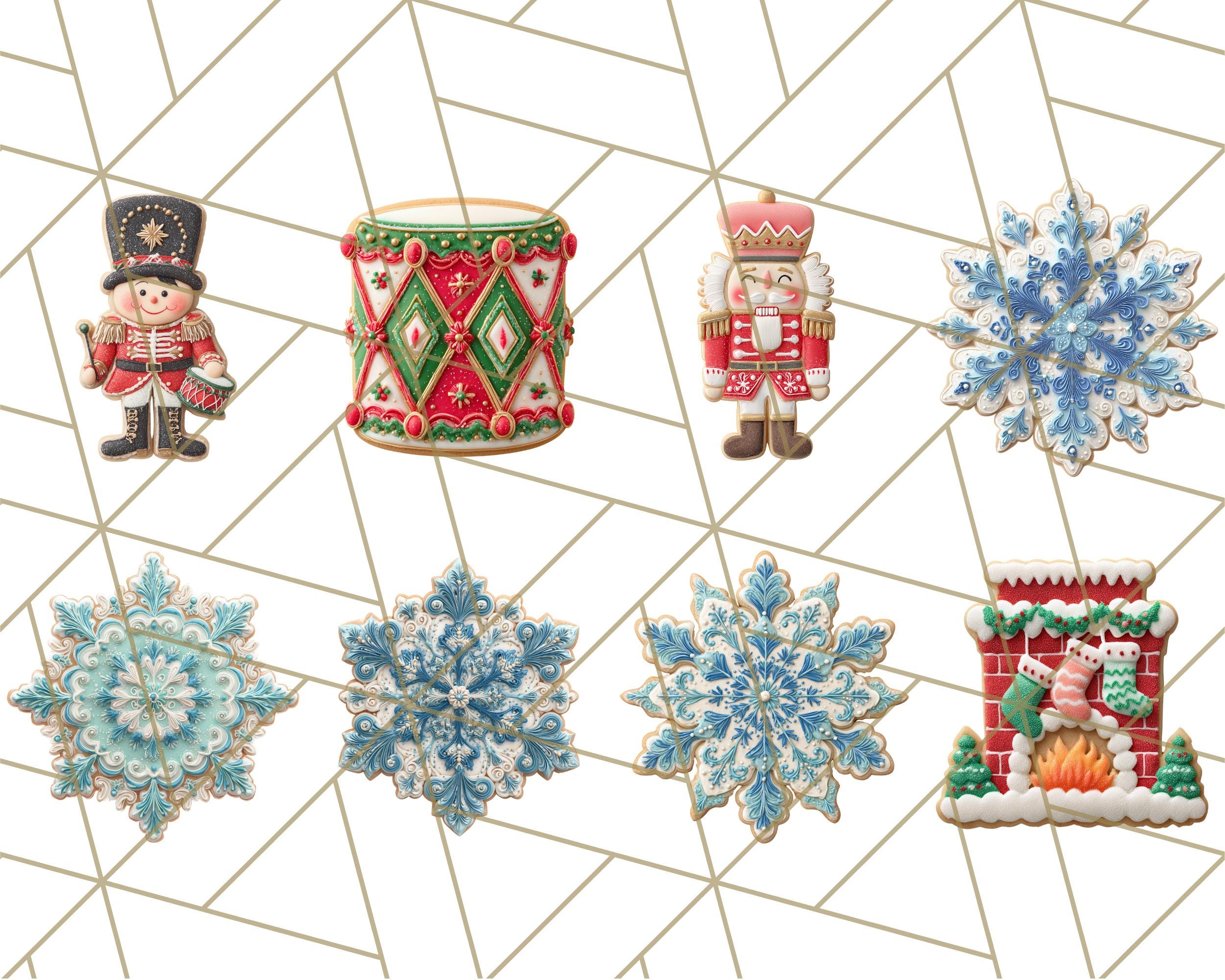 Christmas Cookies Clipart 64 PNG Files, Festive Holiday Cookie Shapes ...