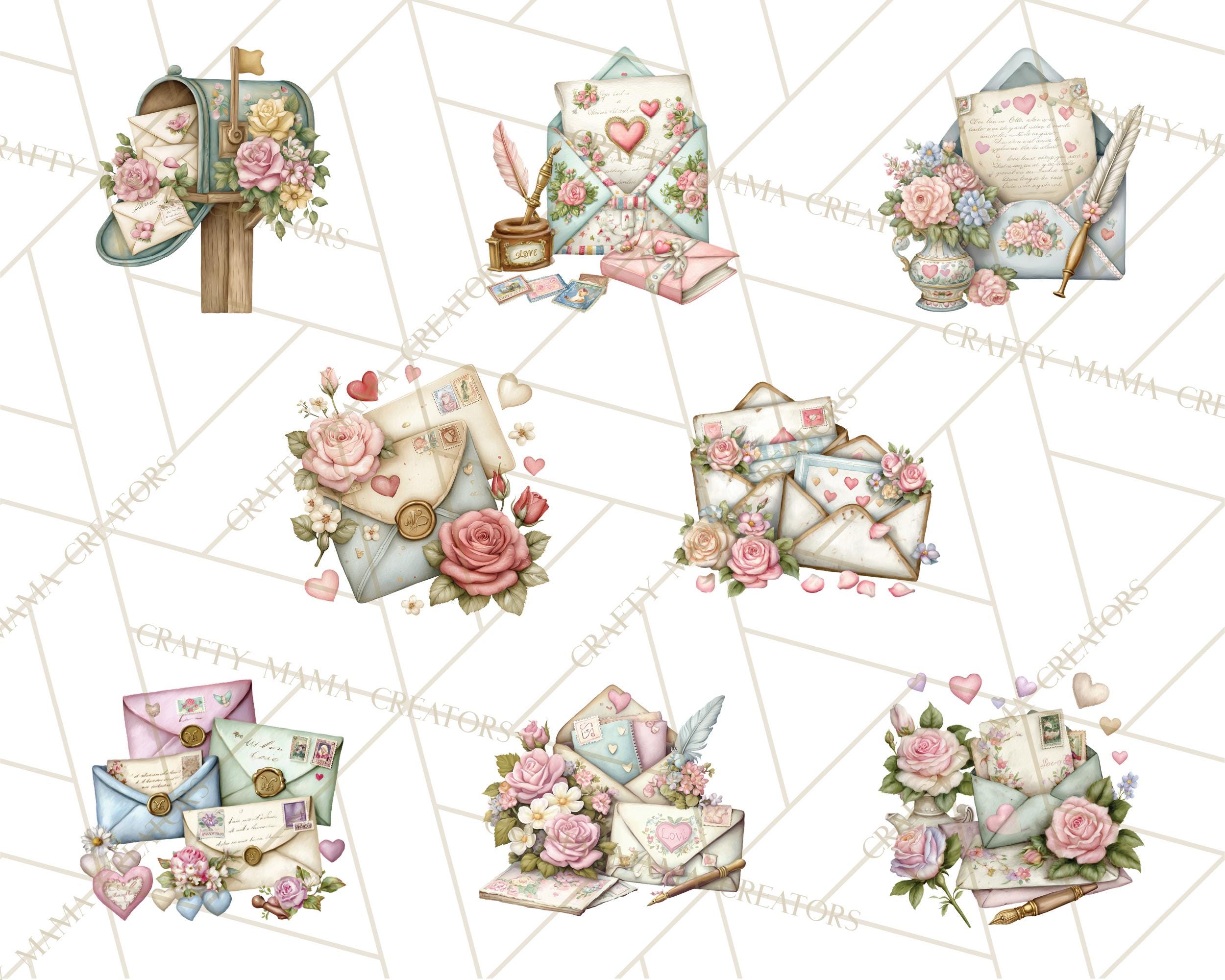 56 Png, Romantic Valentine Letters Clipart PNG, Cute Envelopes Clip Art ...