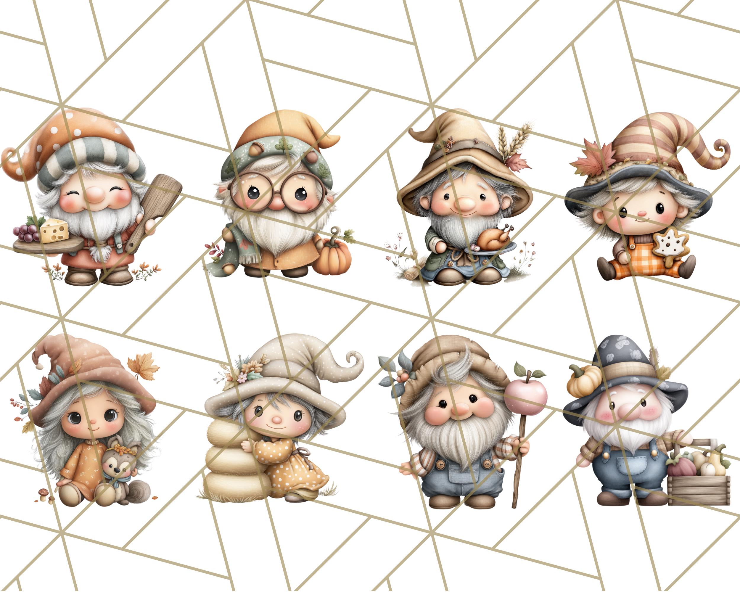 60 Png, Fall Gnome Clipart PNG, Thanksgiving Gnome Art, Cute Autumn ...