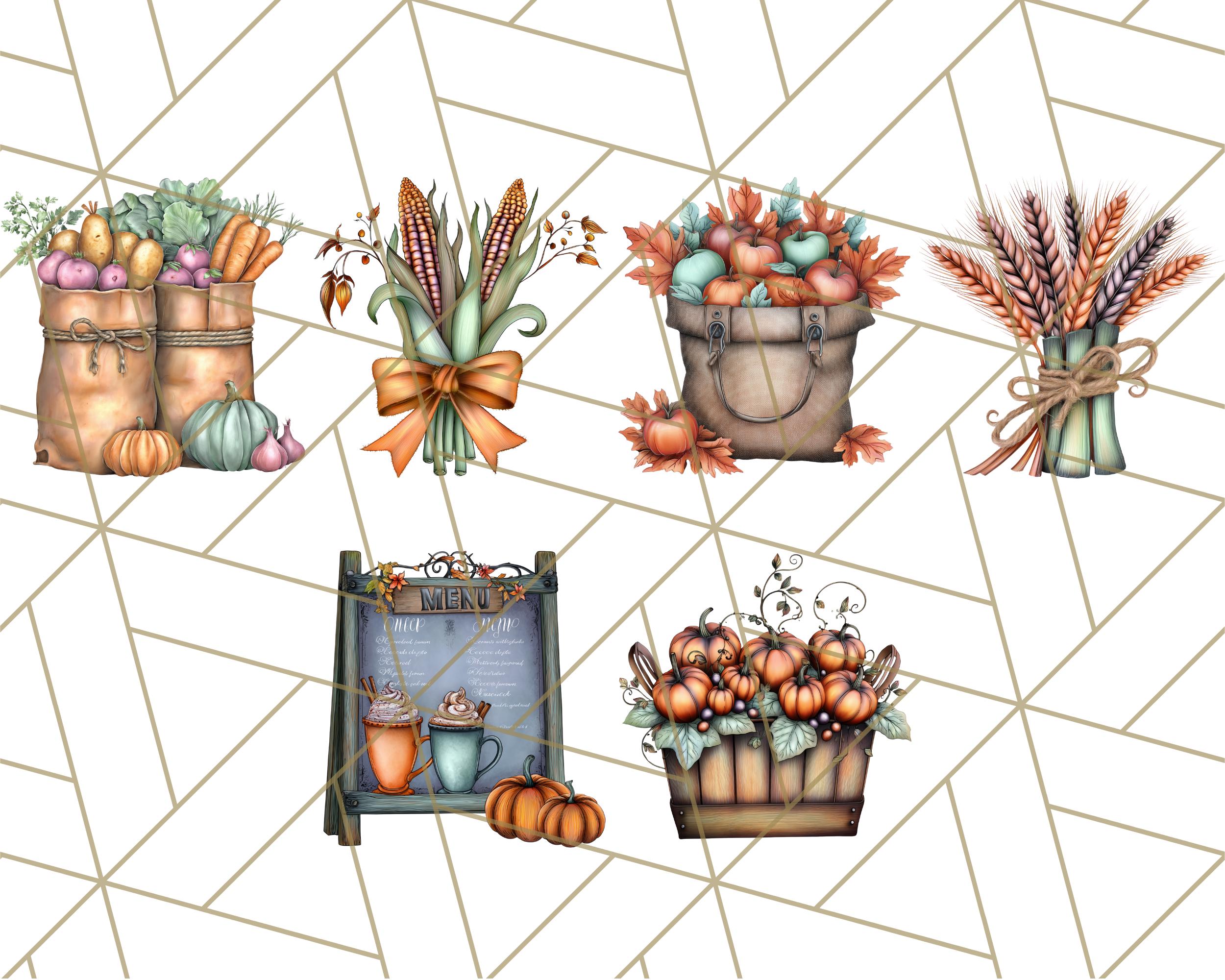 Rustic Fall Market Clipart PNG, Autumn Farmers Market Clip Art ...