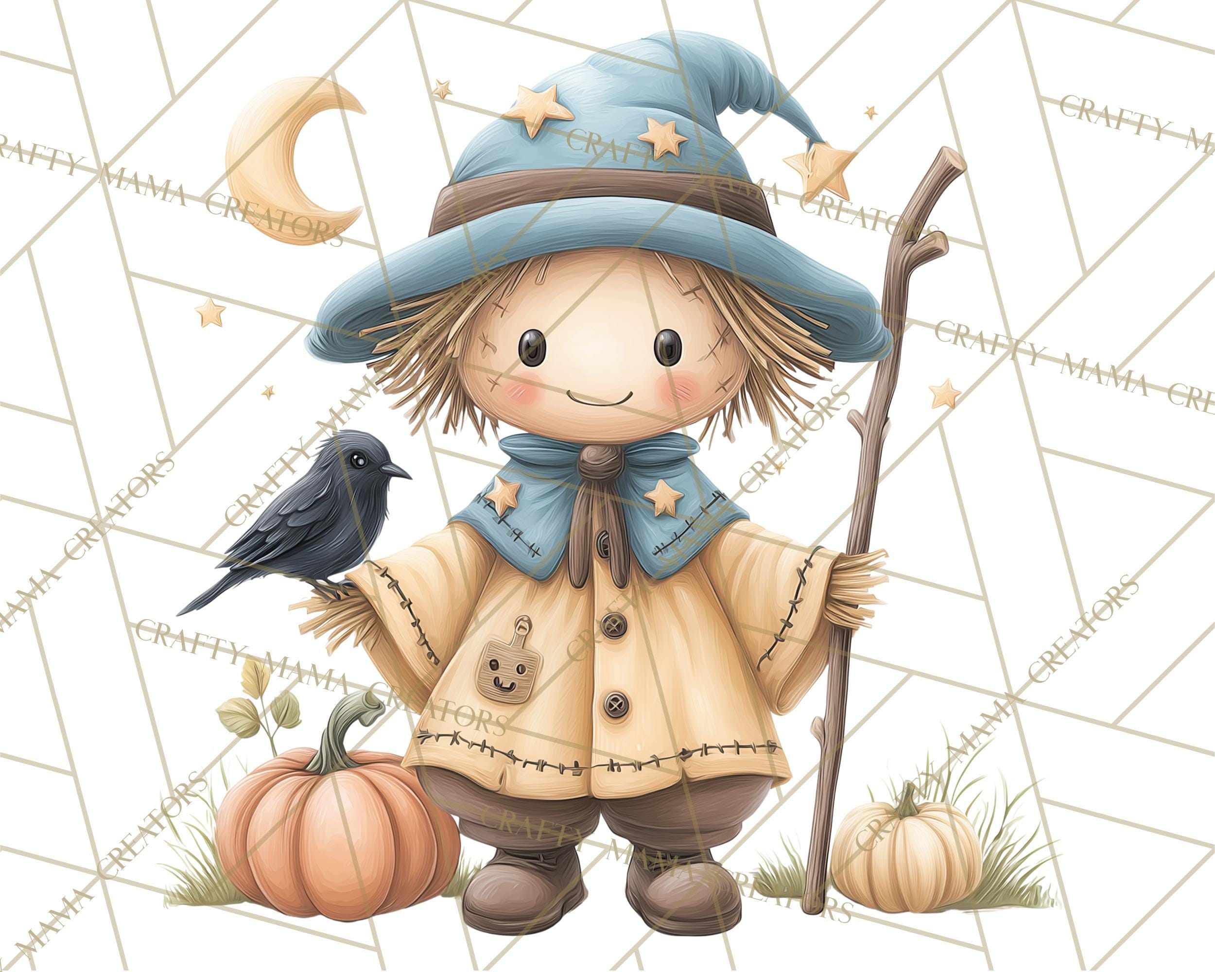 56 Png, Spooky Scarecrows PNG, Whimsical Halloween Clipart, Fall ...