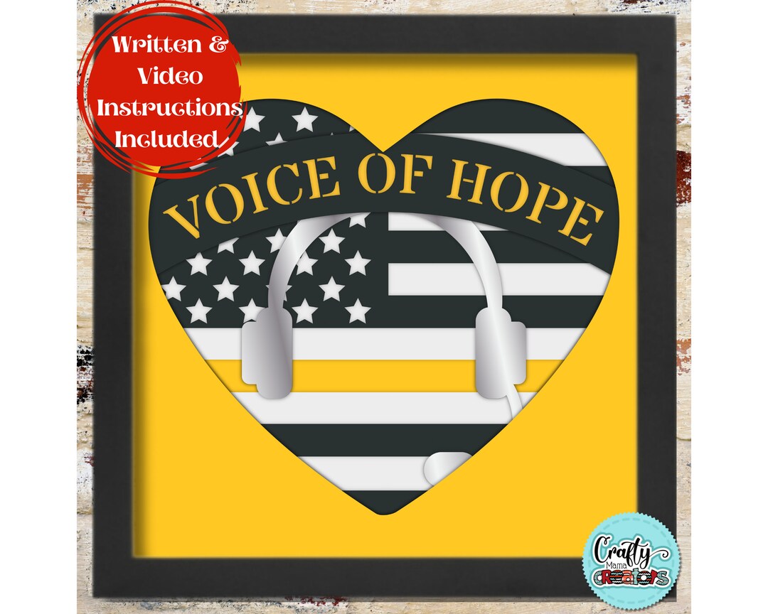 3D 911 Dispatcher Svg Shadow Box, 911 Svg Voice of Hope Shadowbox Svg ...