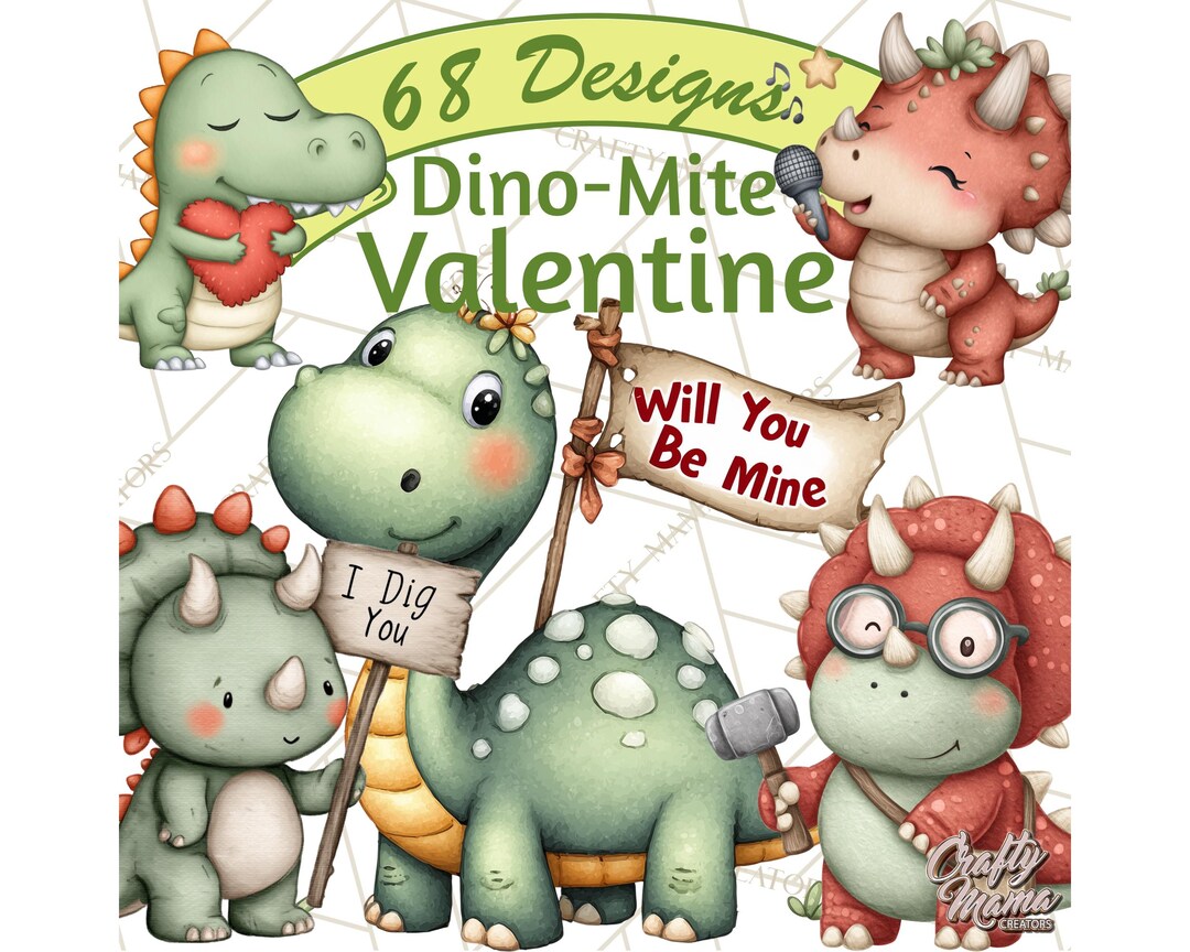 68 Png, Dino-mite Clipart PNG, Cute Baby Dinosaur Valentine Clip Art, T ...