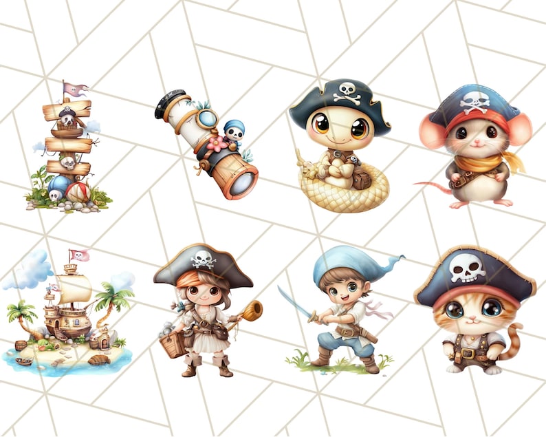 Pirate Adventure PNG Clipart, Cute Pirate Kids, Anchor, Compass ...