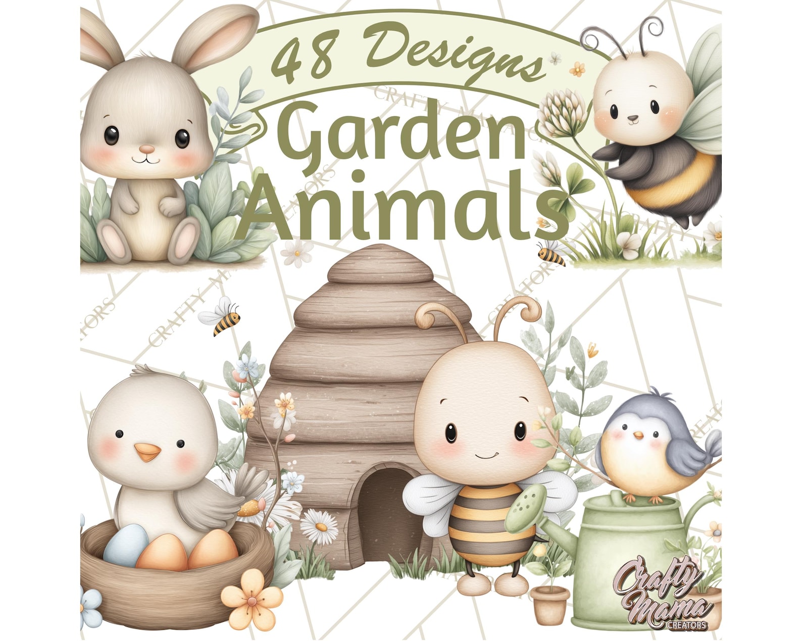 48 Png, Garden Animals Clipart PNG for Spring Planners and Stickers ...
