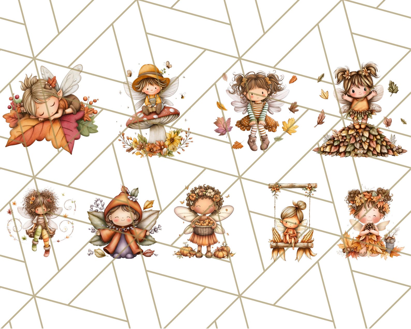 Fall Fairy Clipart PNG, Autumn Fairy People Clip Art, Cute Fairies With ...