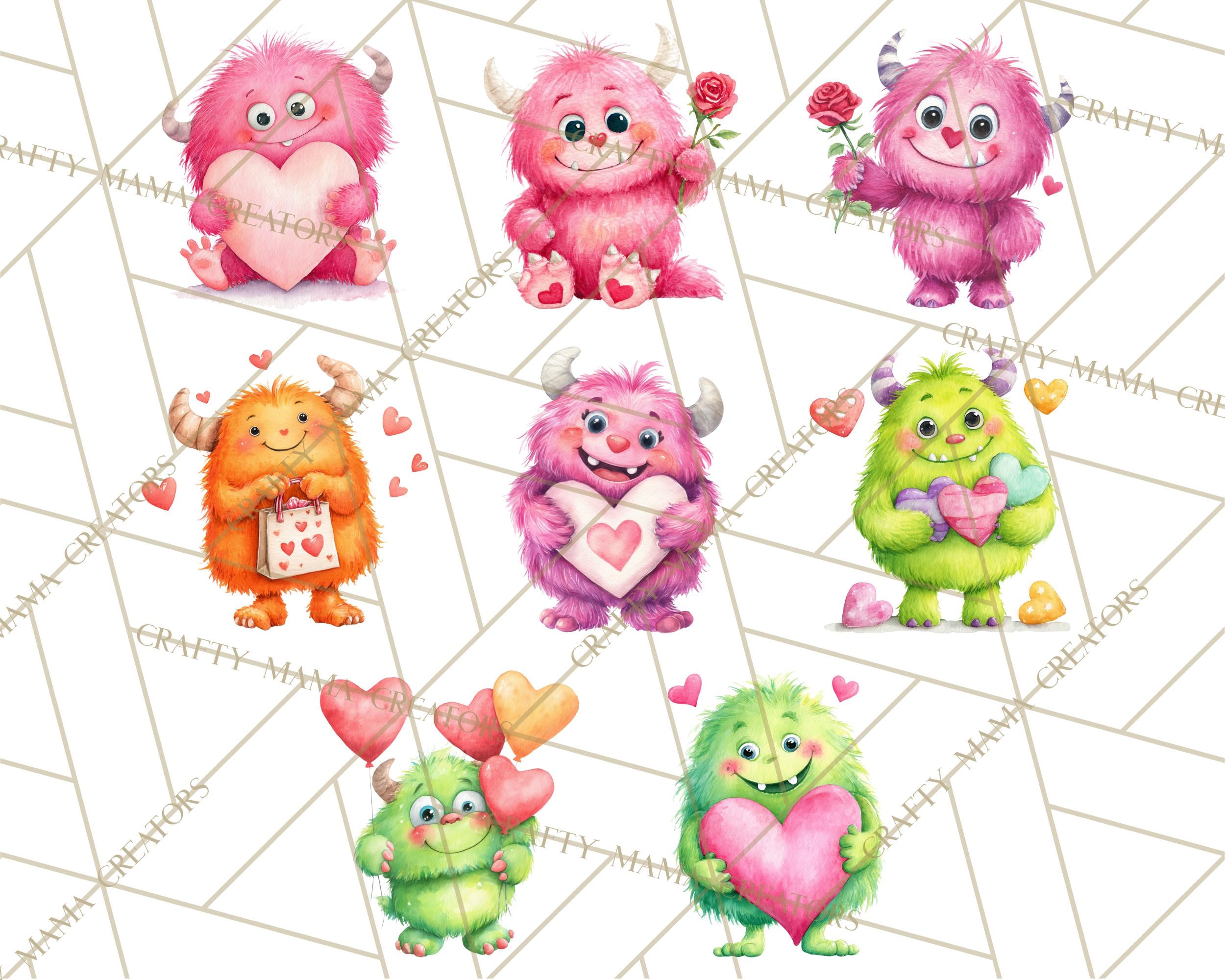 56 Png Valentine Monster Clipart, Cute Valentine Monsters PNG ...