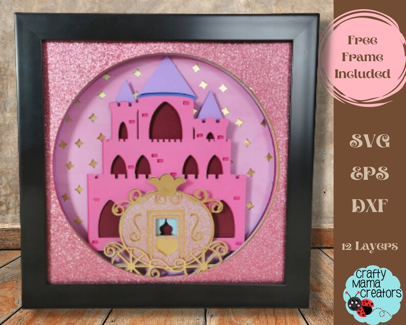 3D Princess Castle Shadow Box Svg Cinderella Fairy Tale - Etsy