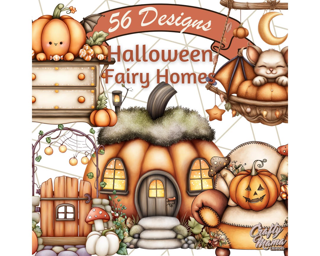 56 Png, Halloween Fairy House Clipart PNG, Spooky Cottage Clip Art ...