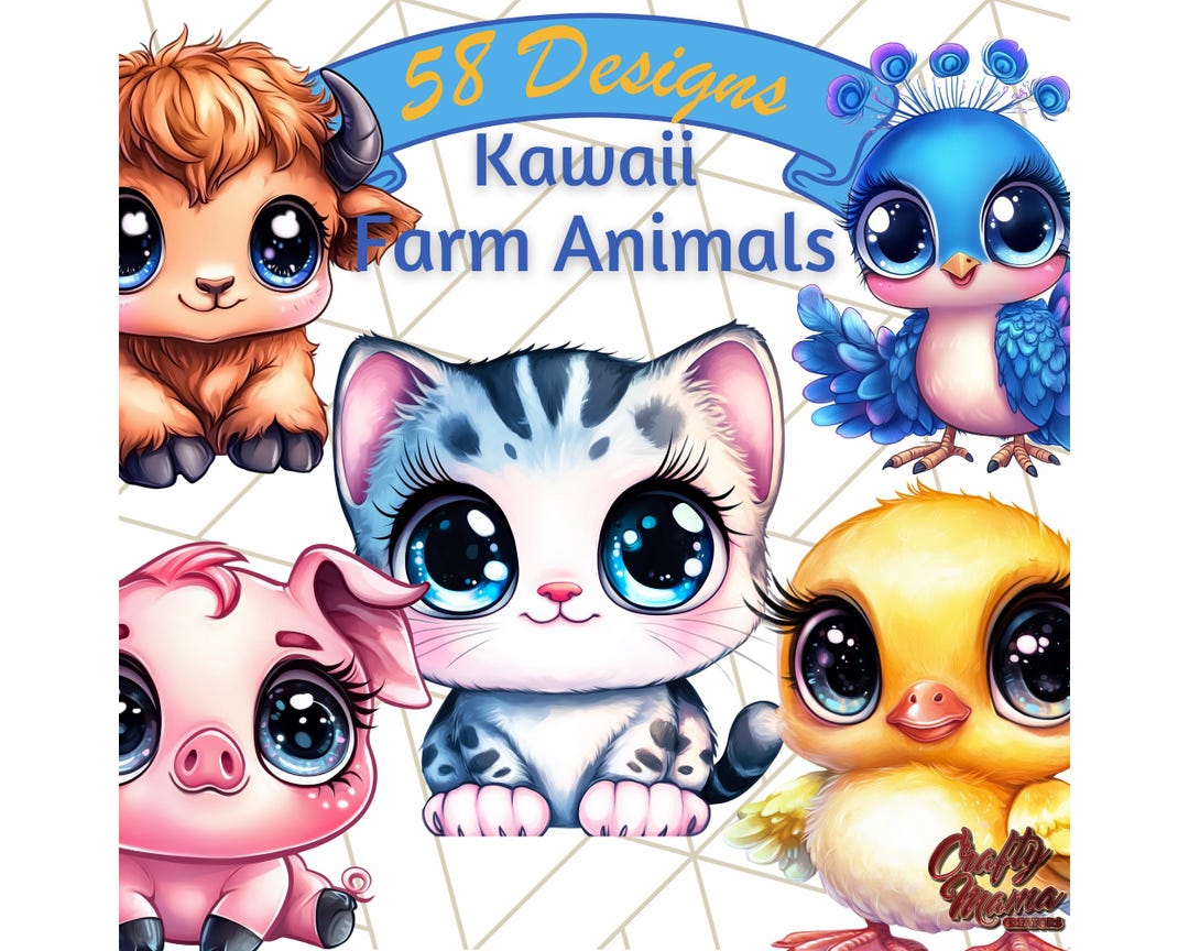 58 Png Kawaii Farm Animal Clipart PNG, Cute Barnyard Animals for ...