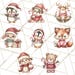 64 Png, Christmas Animal Clipart, Cute Holiday Animal Characters PNG ...