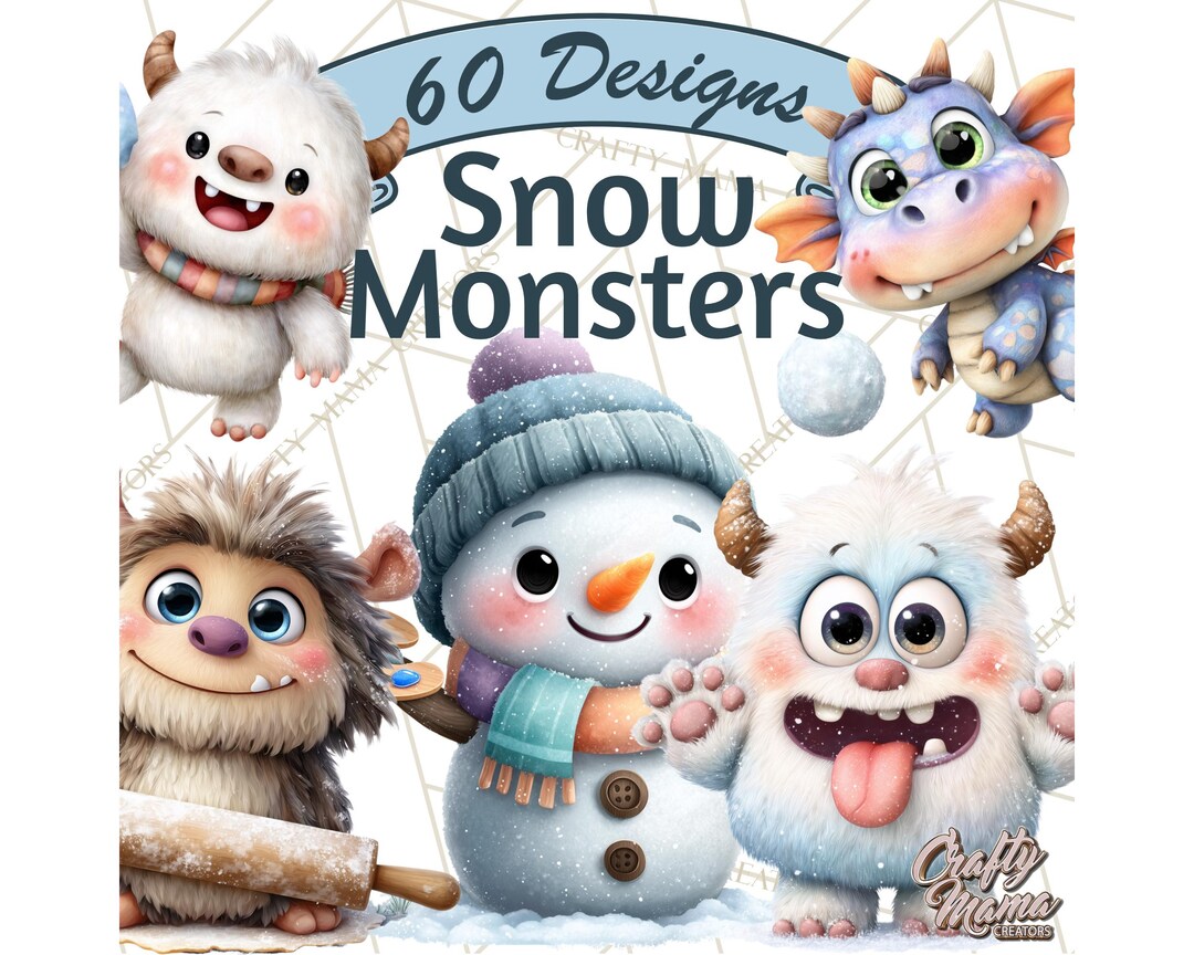 60 Png, Snow Monster Clipart PNG, Cute Yeti Clip Art, Frost Gnome Ice ...