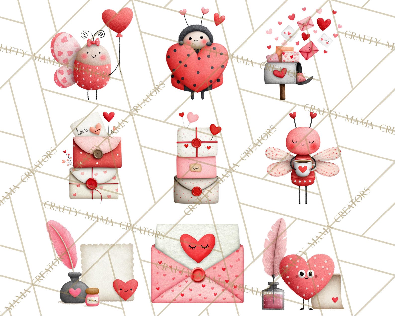 76 Png, Cute Valentine's Day Love Bug PNG Clipart, Whimsical Mini World ...