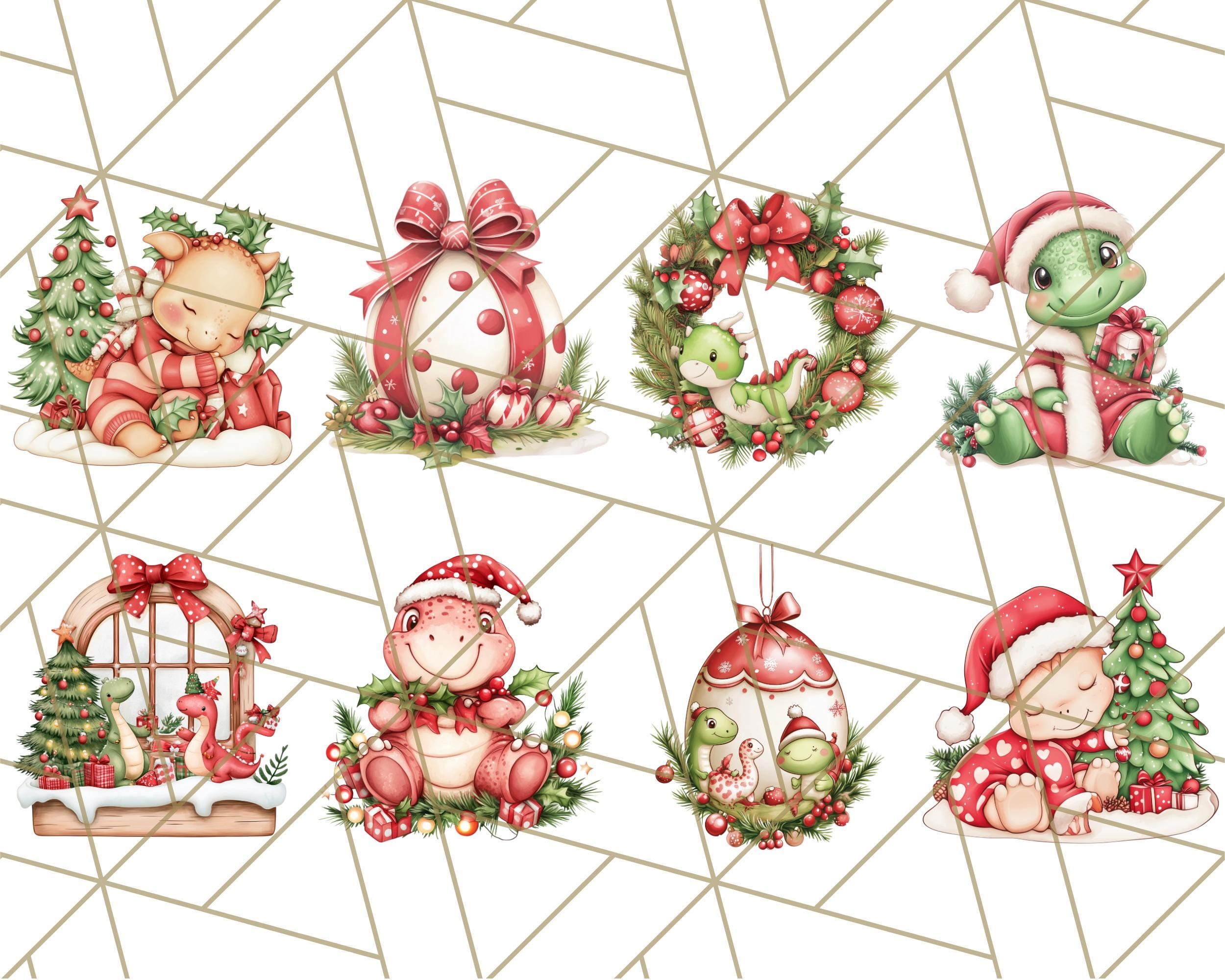 Christmas Dinosaur PNG Clipart, Cute Christmas Dinosaurs and Holiday ...
