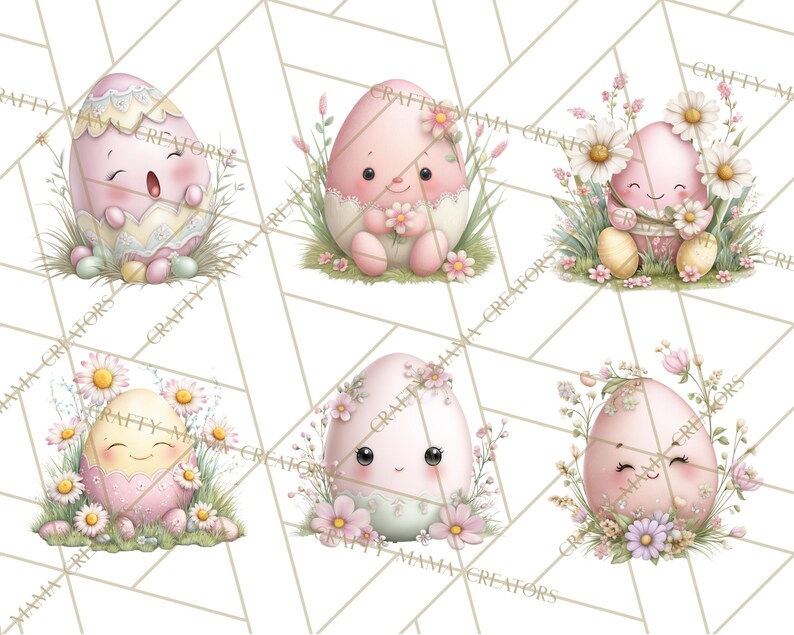 48 Png Easter Egg Clipart PNG, Cute Baby Easter Eggs With Faces ...