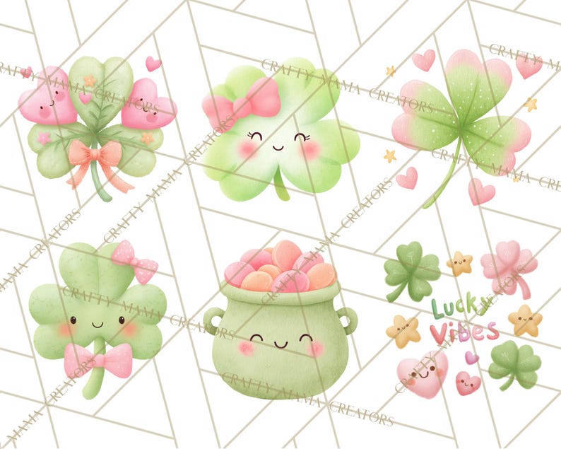 48 Png, St. Patrick’s Day Clipart, Girly Lucky Shamrock Clip Art PNG ...