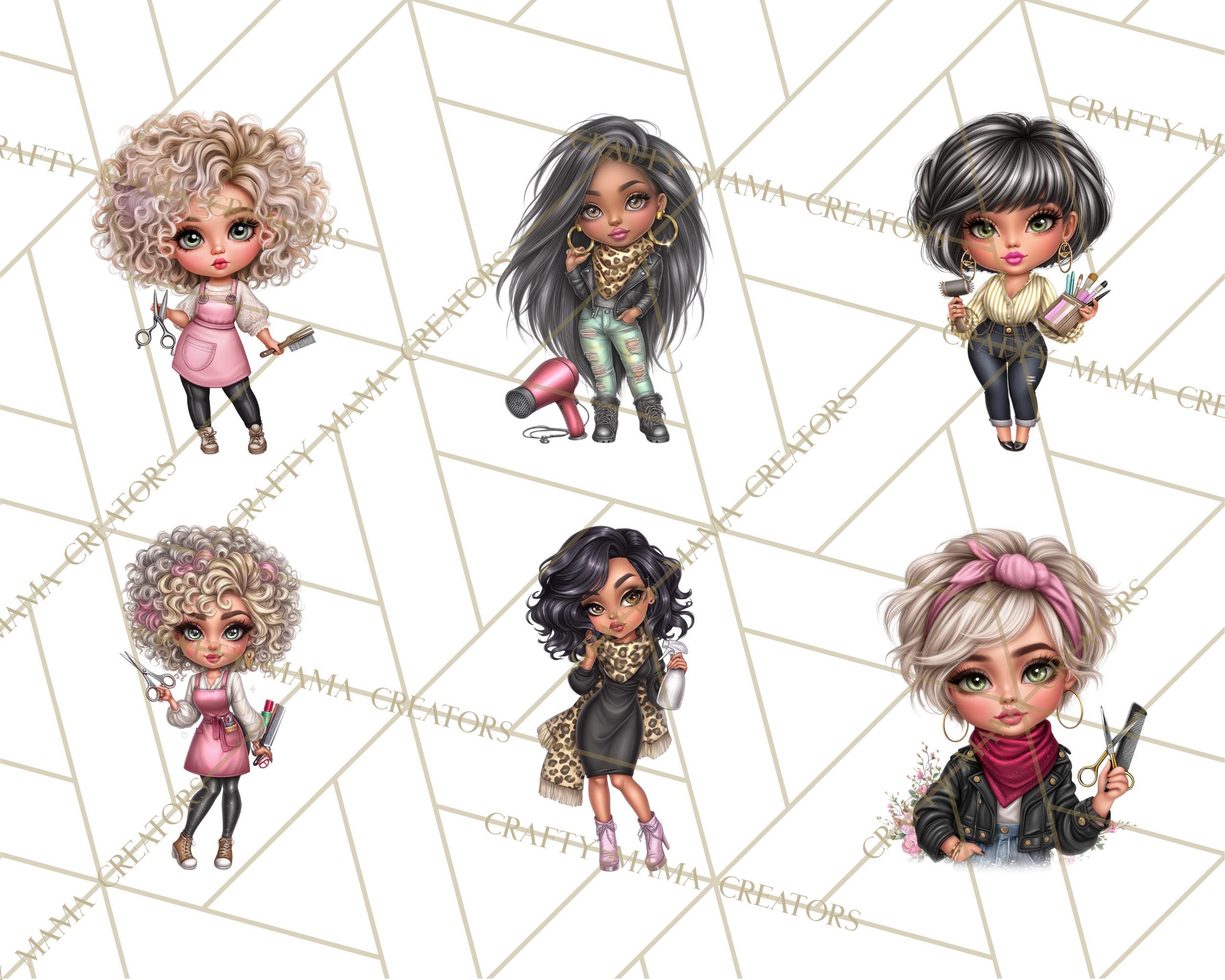52 Png, Hairstylist Clipart PNG, Fashionable Hair Stylist Characters ...