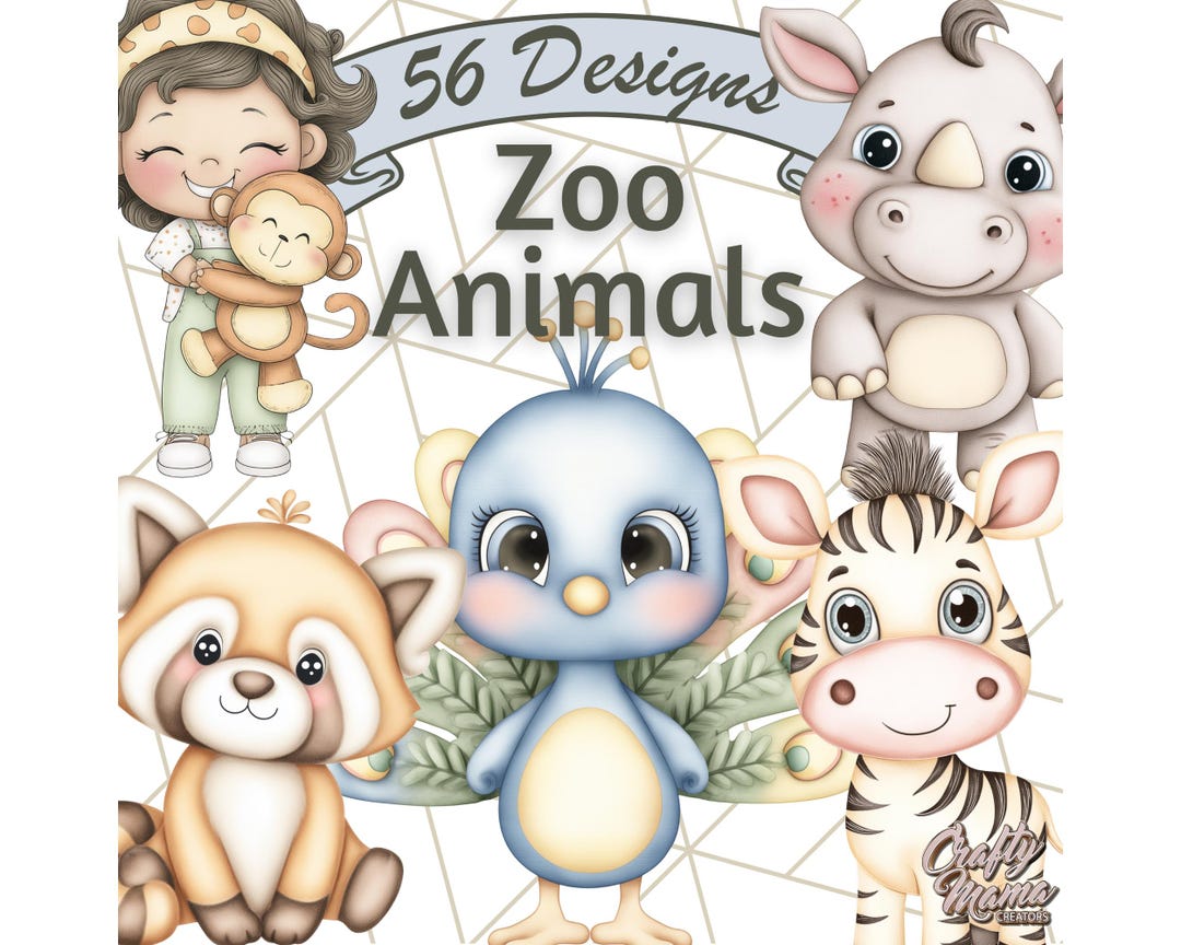 Zoo Animal Clipart Png, Cute Cartoon Zoo Animals Clip Art, Zookeeper ...