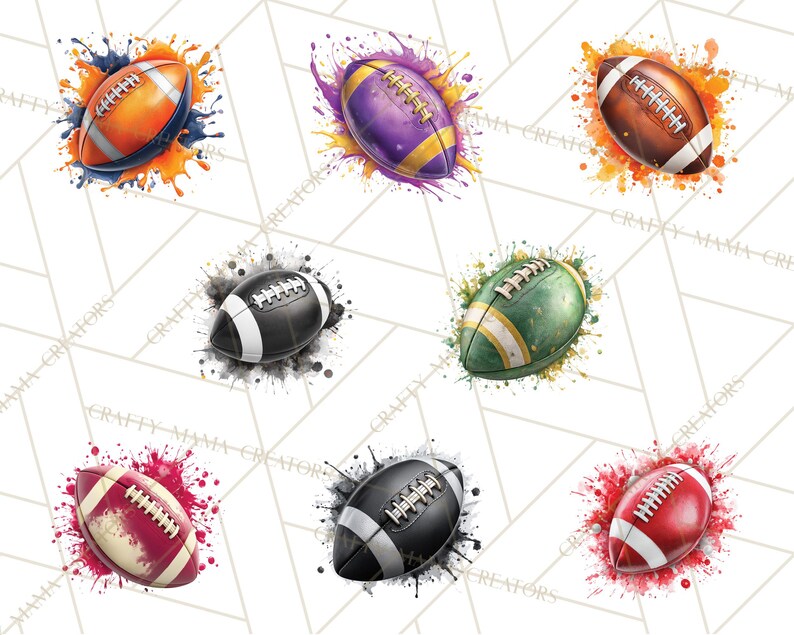 80 Png, Football PNG Clipart, Sports Ball Clip Art With Paint Splash ...