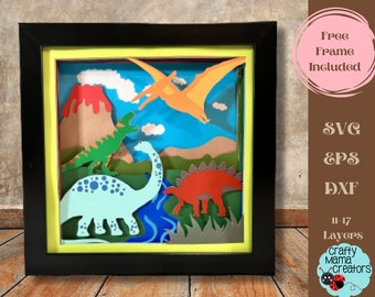 Dinosaur 3d Shadow Box - Etsy