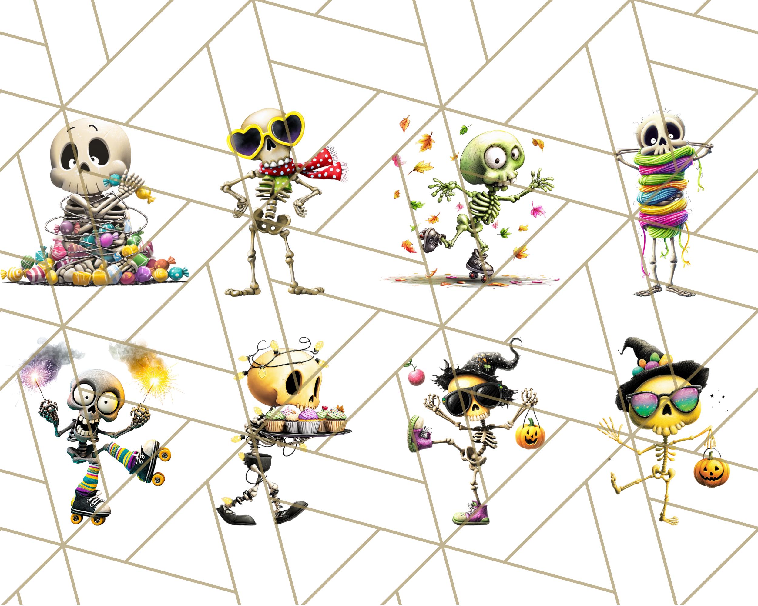 Quirky Skeleton Clipart PNG, Cute Halloween Skeleton Art, Funny ...