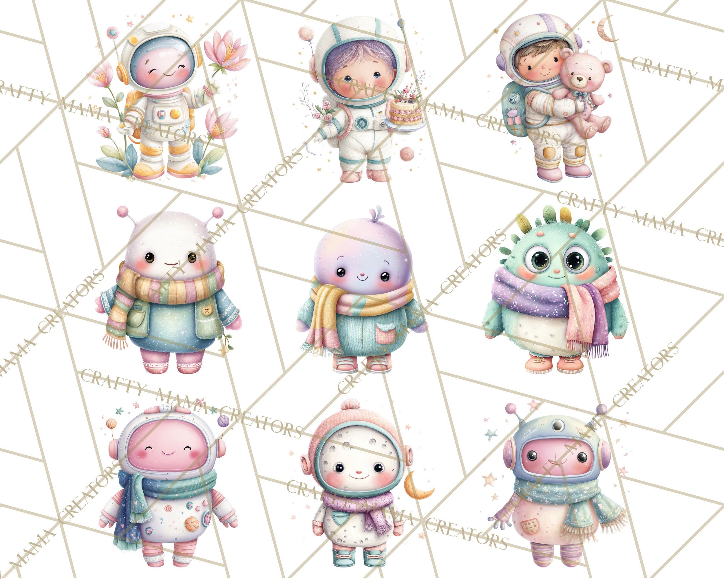 72 Png, Cute Space Explorers Clipart, Astronauts Aliens Planets Clip ...