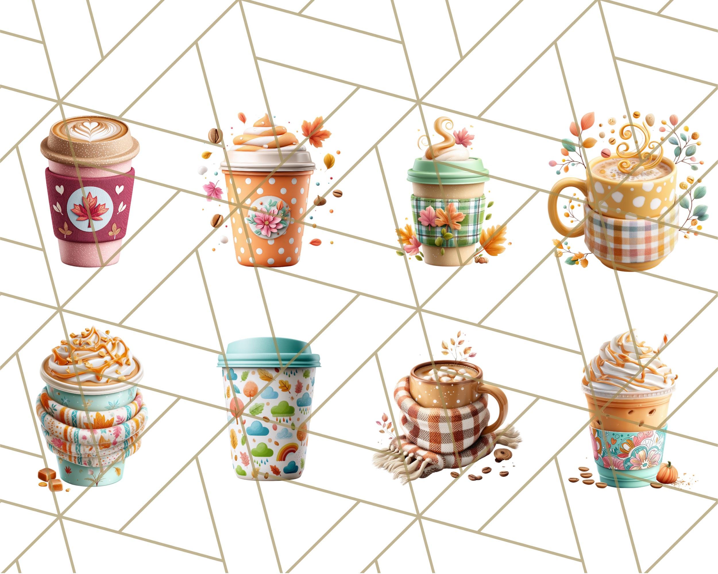 Fall Coffee Cup Clipart PNG, Pumpkin Spice Latte Art, Autumn Mug PNG ...